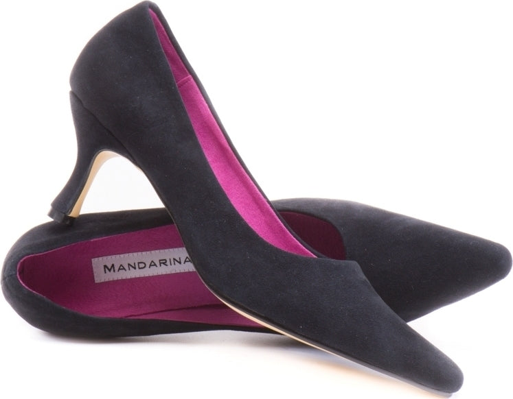 Sabine Navy Suede Courts | Court Shoes | Mandarina Shoes