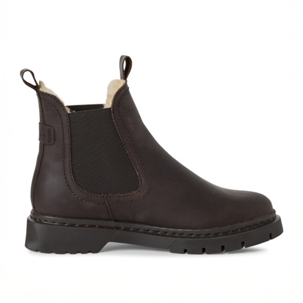 Brown Leather Chelsea boots with Fur Lining | Mandarina Shoes