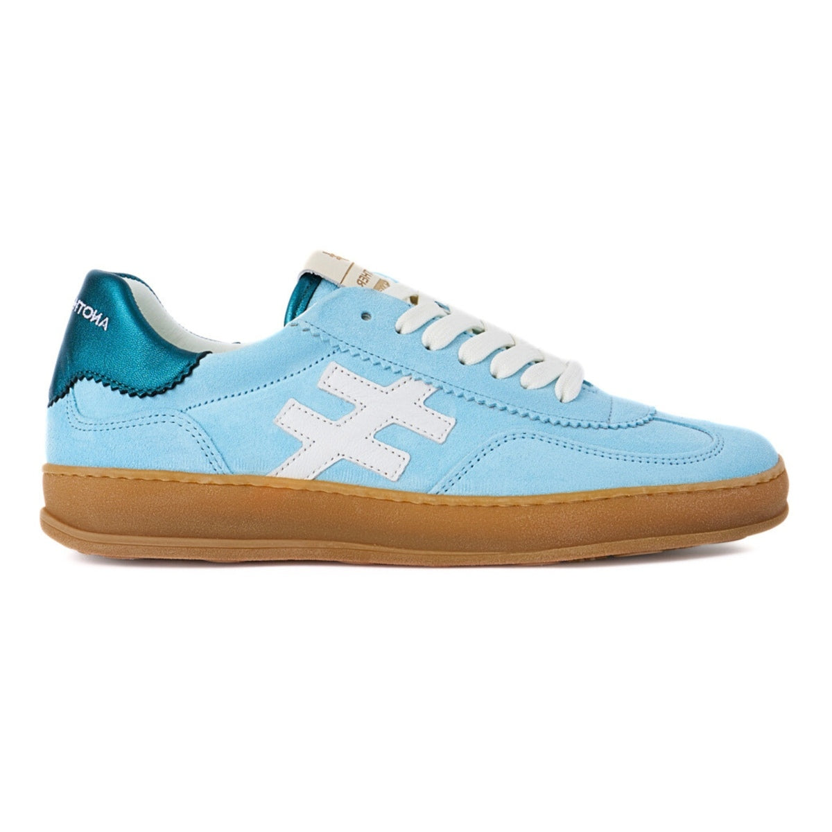 Pale Powder Blue Suede Colourful Sneakers by Another Trend