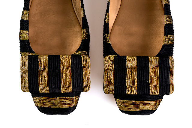 Oro Gold Stripe Flats